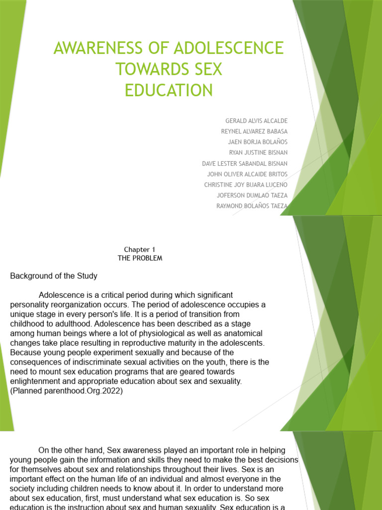 Awareness Of Adolescence Powerpoint 061629 Pdf Sex Education Sexual Intercourse