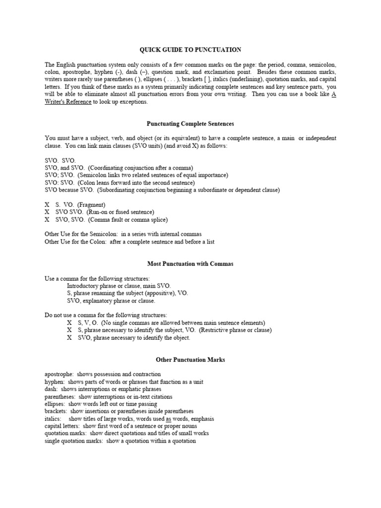 Punctuation Guide | PDF | Comma | Graphemes
