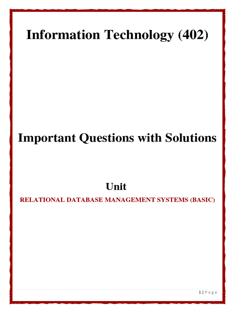 Relational Database Management Systems (Basic) | PDF | Relational Database | Databases