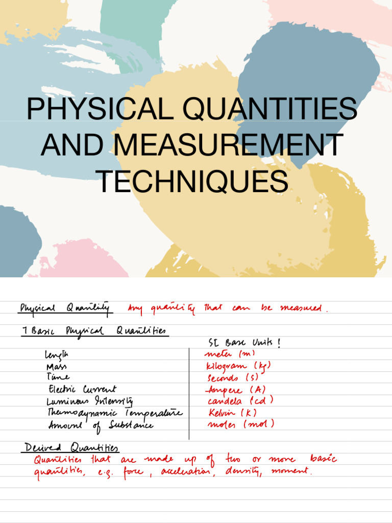 SYN Physical Quantities and Units and Measurement Techniques | PDF | Accuracy And Precision ...