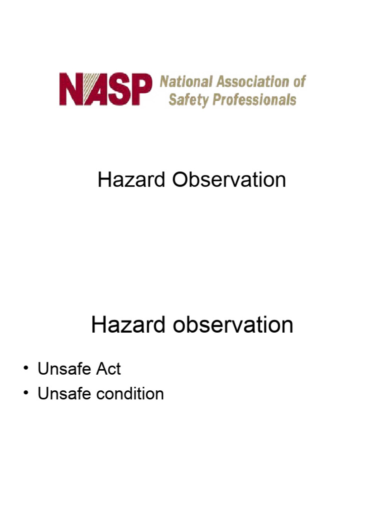 Hazard Observation | PDF