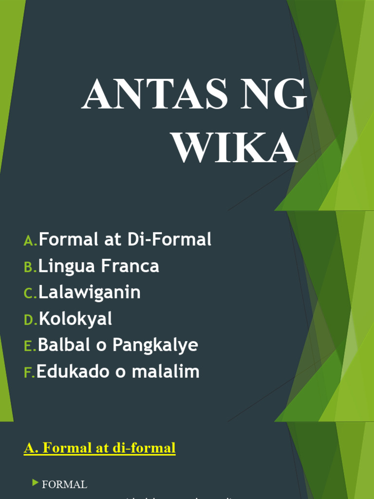 Antas Ng Wika | PDF