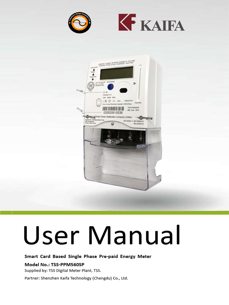 TSS 1p Smartcard Meter Manual | PDF | Smart Card | Prepaid Mobile Phone