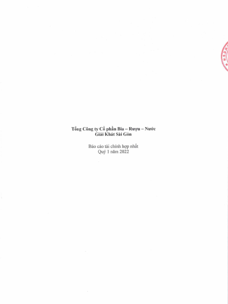 Q1FS - CONSO - VN Bia Rư U Sài Gòn 2022 | PDF