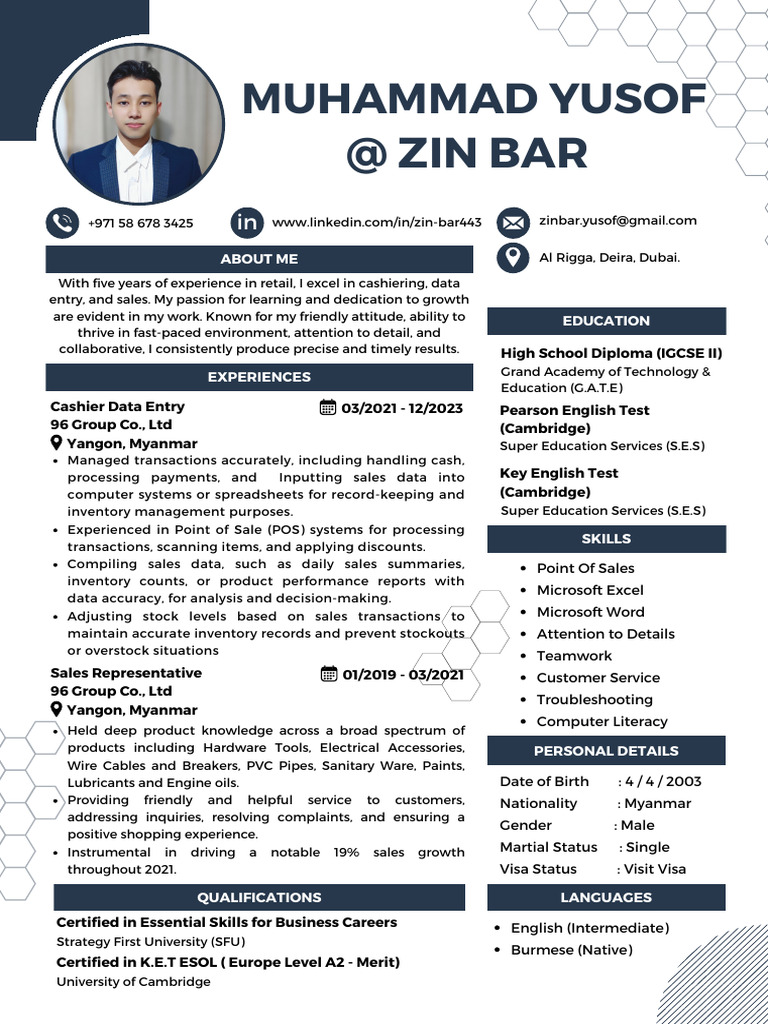 Muhammad Yusof Resume | PDF | Point Of Sale | Computing