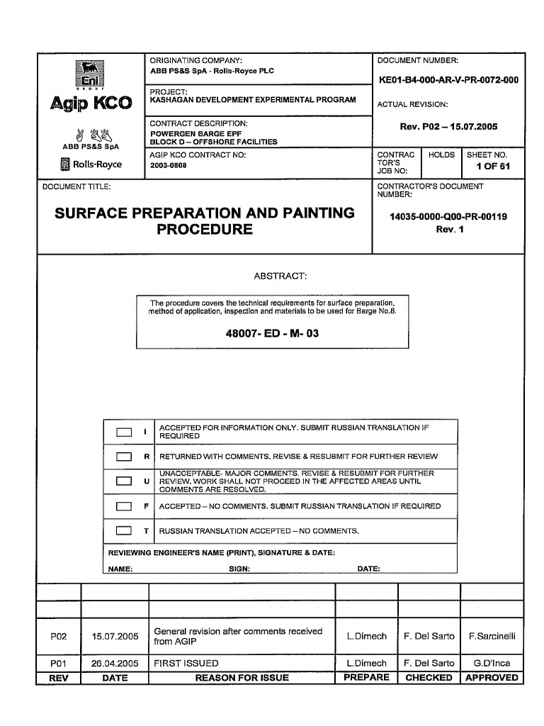 48007 ED M 03 Surface Preparation Painting Procedure Rev PDF
