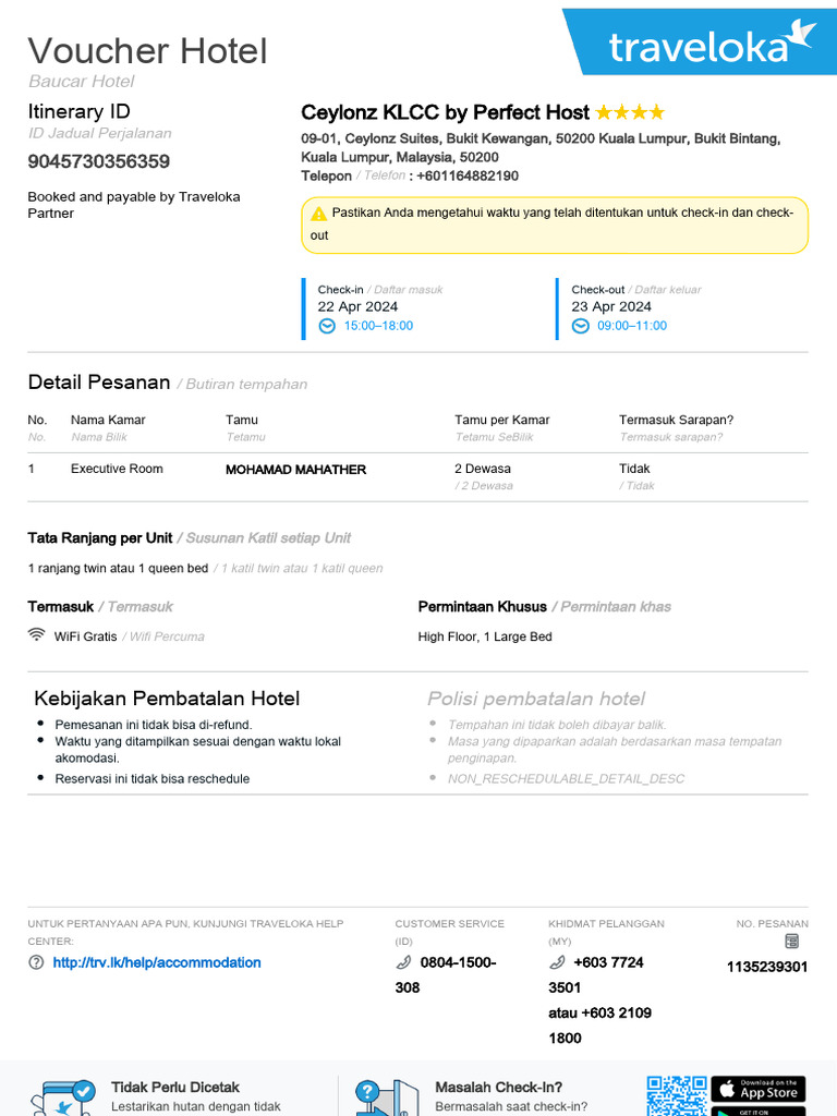 MOHAMAD-1135239301-Ceylonz KLCC by Perfect Host-HOTEL - STANDALONE | PDF | Hotel | Hospitality ...