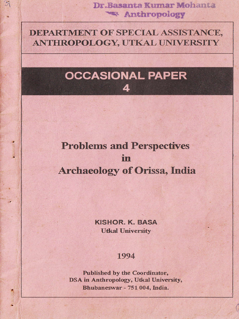Basa KK-Problems & Perspectives in Archaeology of Orissa | PDF