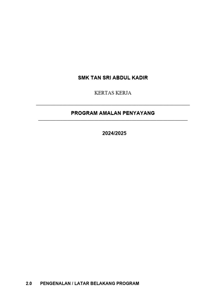 Program Amalan Penyayang SMK 2024/2025 | PDF | Karier & Perkembangan
