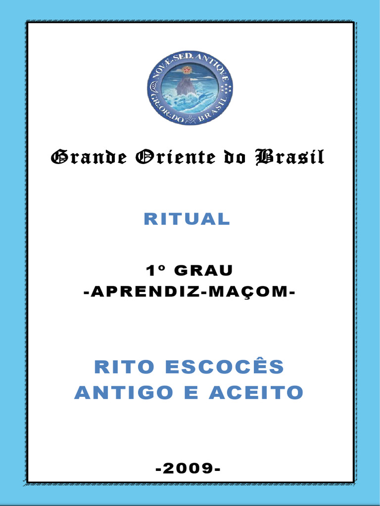 1º Ritual Aprendiz Maçom Rito REAA | PDF | Loja Maçônica | Maçonaria