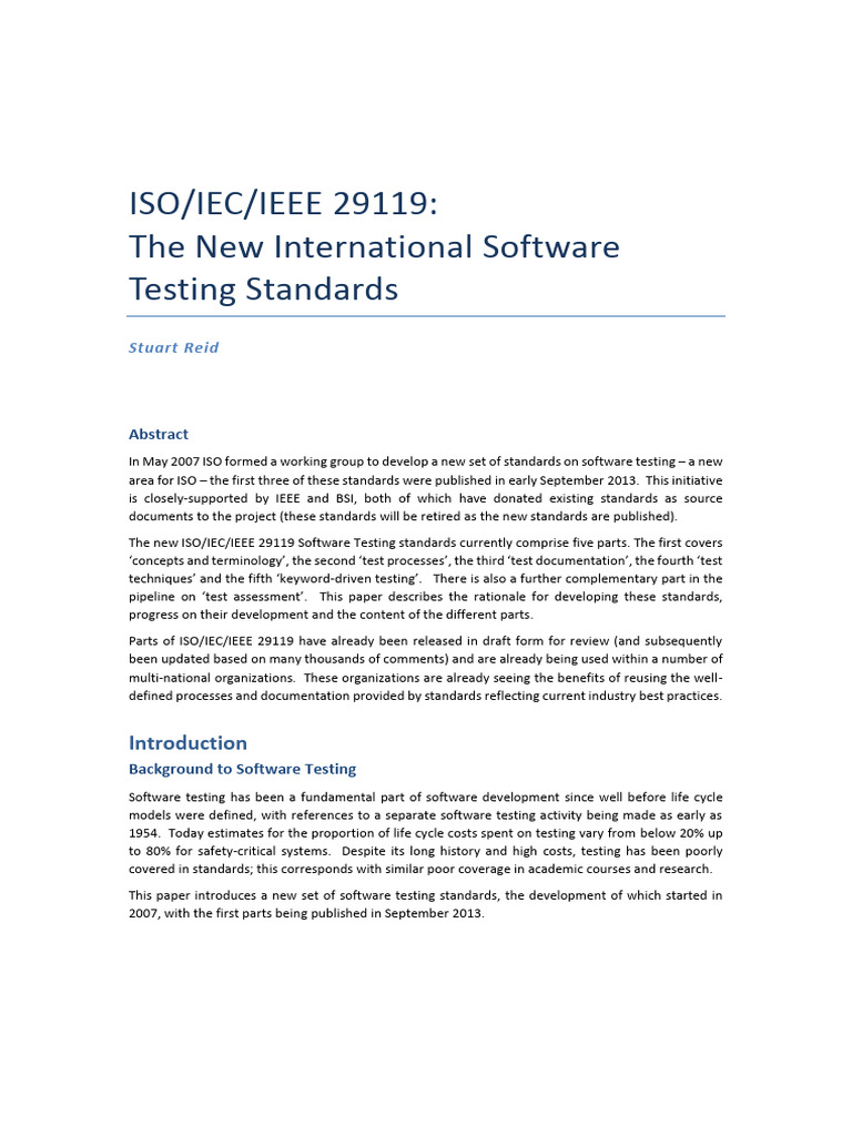 ISO 29119 The New International Software Testing Standards | PDF ...