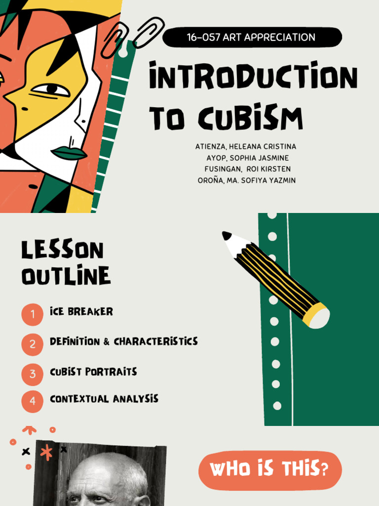 Introduction To Cubism Education Presentation In Grey Orange Blue Hand