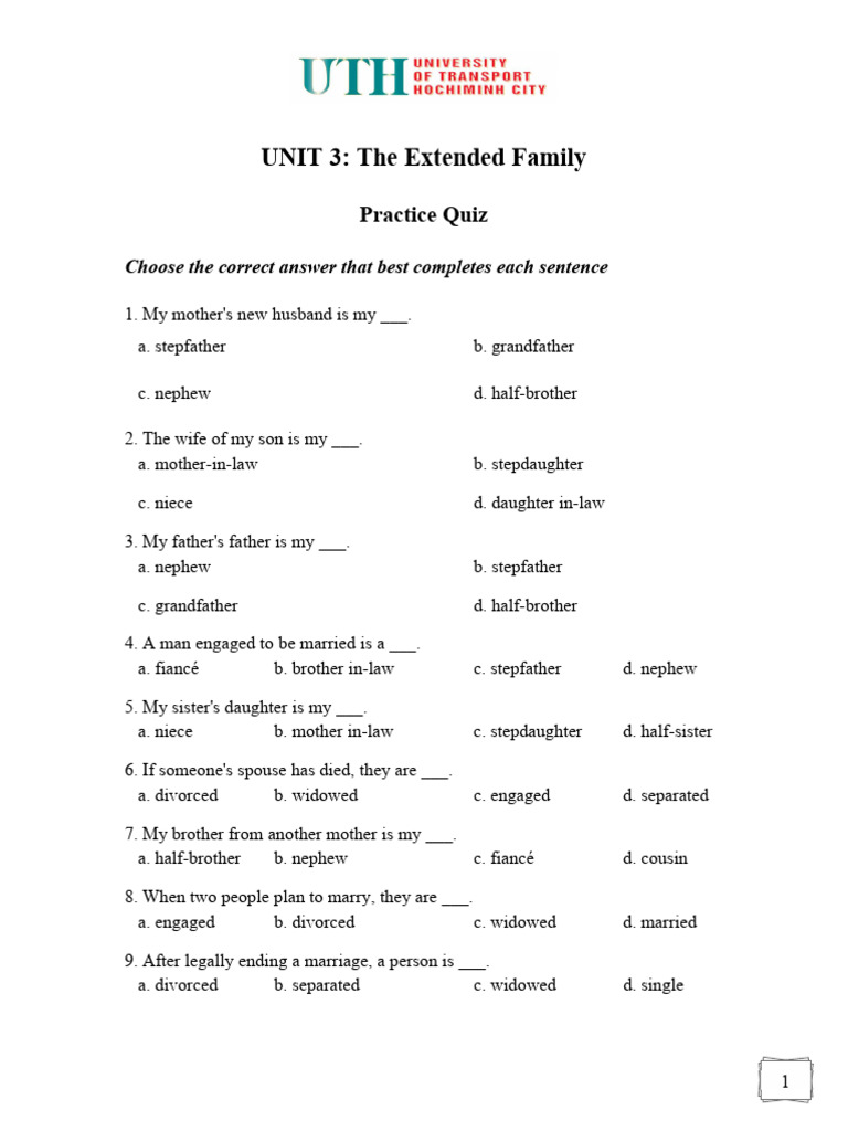 B2.2 - Unit 3 - Practice Quiz | Download Free PDF | Kinship And Descent ...