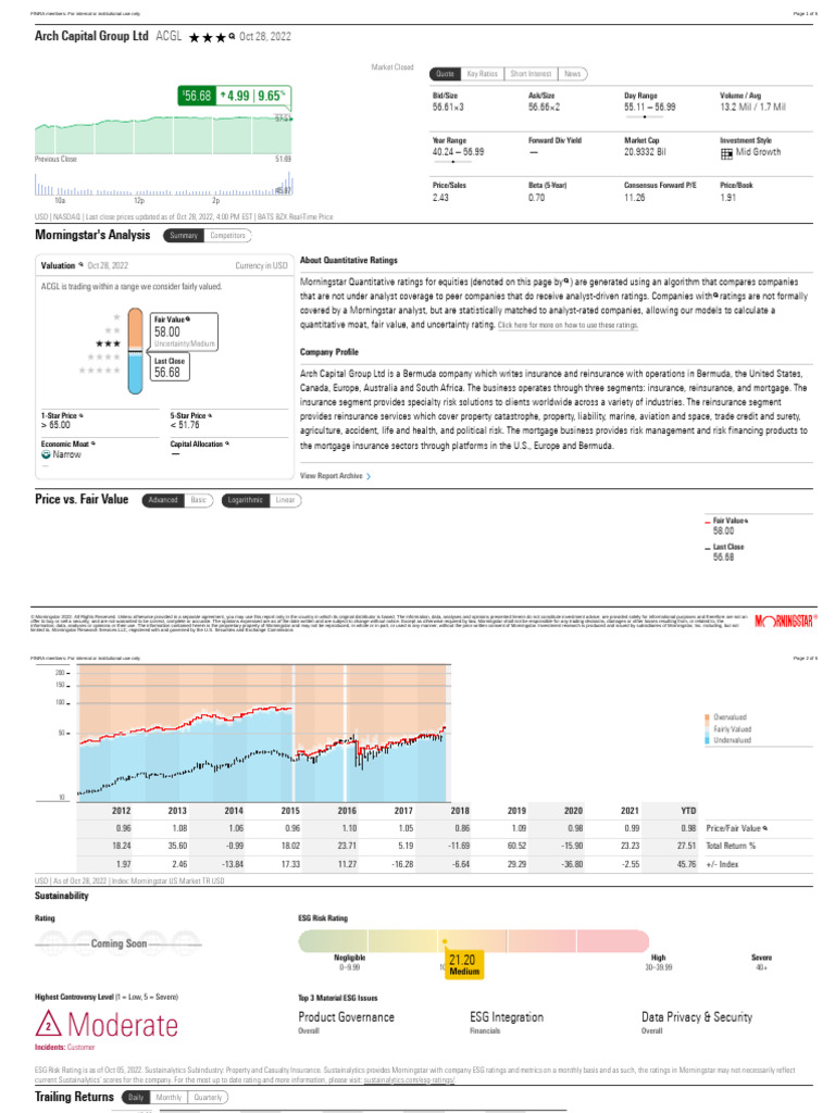 MORNINGSTAR | PDF | Insurance | Fair Value