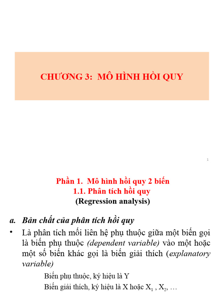 Chương 3. Các Mô Hình Hồi Quy | PDF