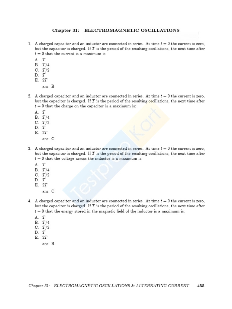 Electromagnetic Osscilation | PDF | Capacitor | Inductor