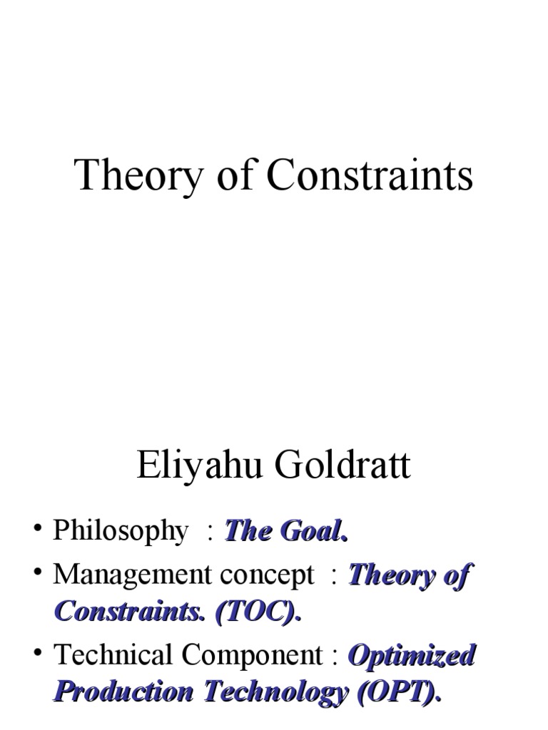 Theory of Constraints | PDF | Inventory | Production And Manufacturing