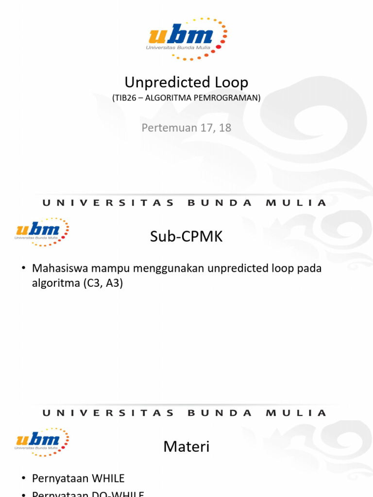 Unpredicted Loop: While & Do-While | PDF | Komputer
