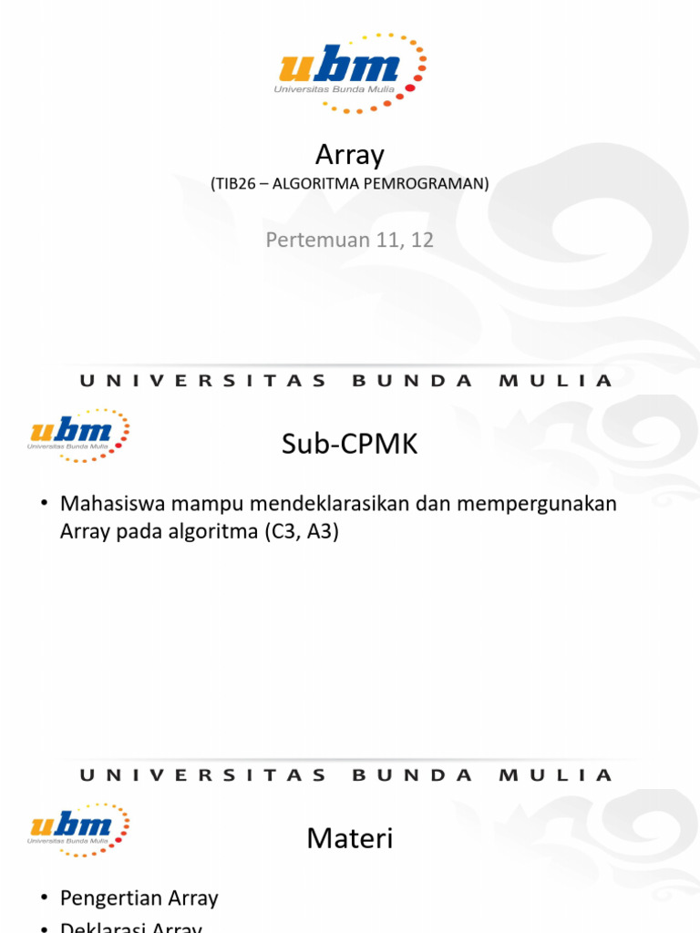 Panduan Lengkap Array dalam Pemrograman | PDF