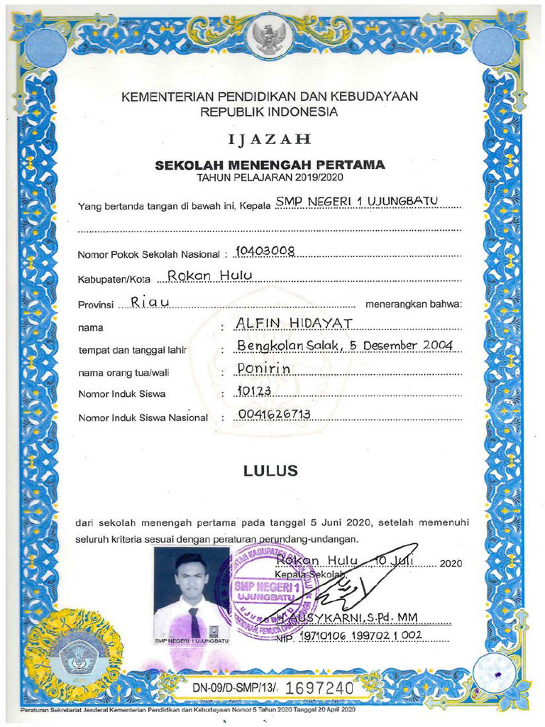 Ijazah SMP | PDF