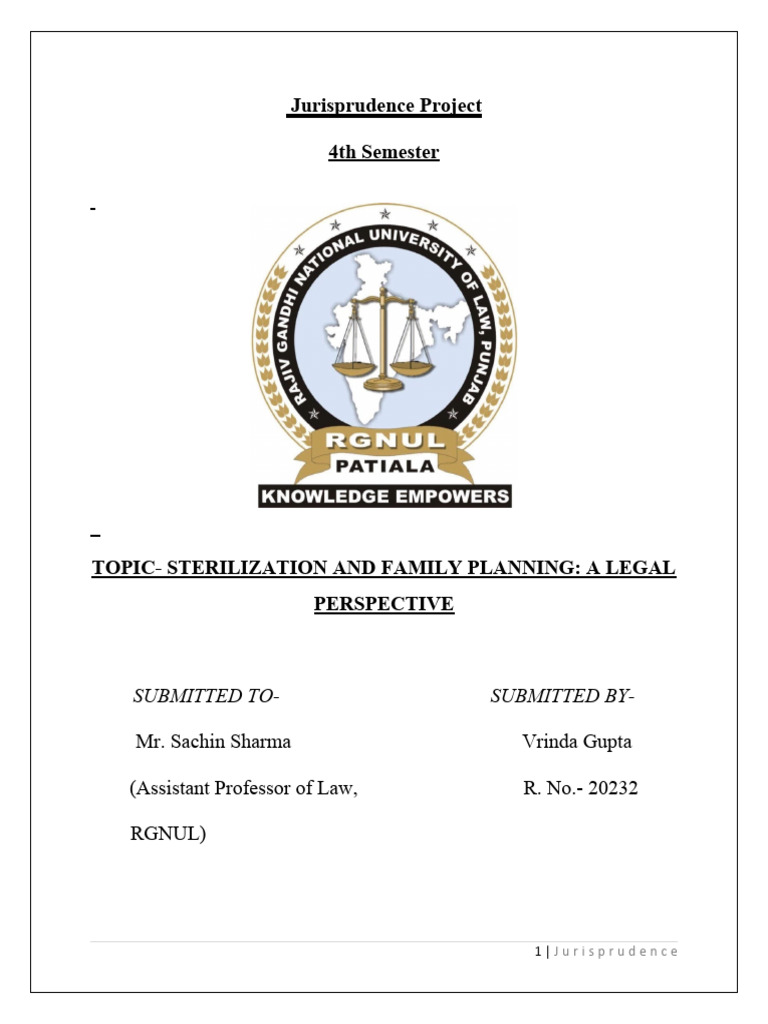 Jurisprudence Project - 20232 | PDF | Family Planning | Reproductive Rights