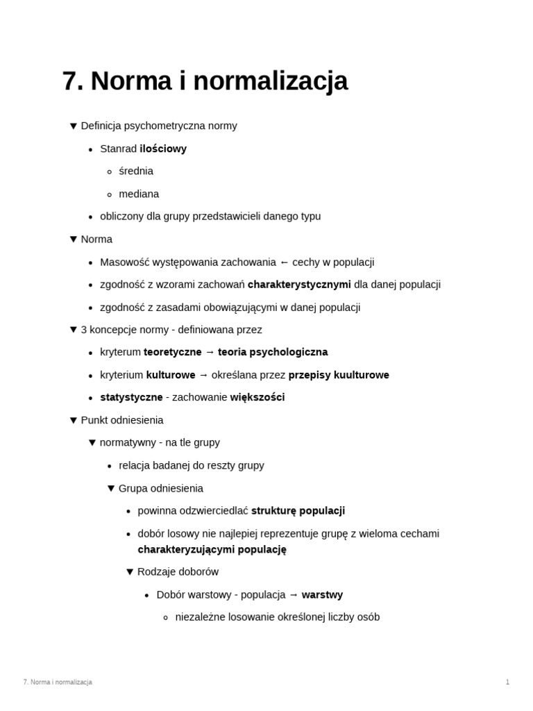 Psychometria - Norma I Normalizacja | PDF