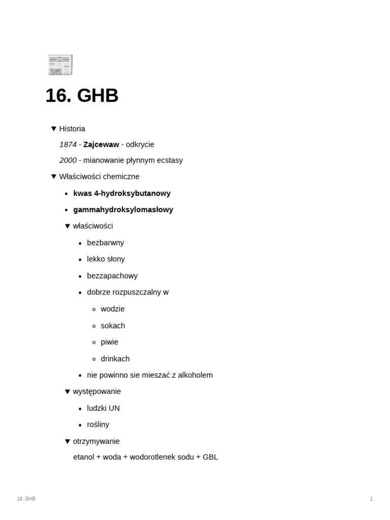 Substancje Psychoaktywne - GHB | PDF