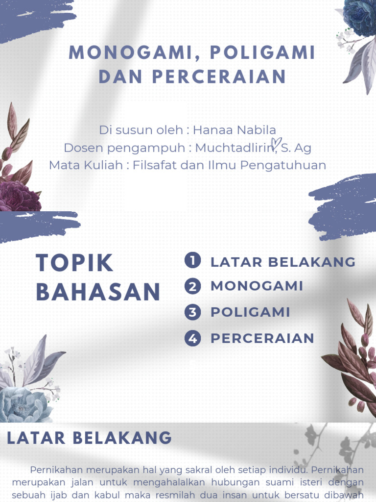 Monogami, Poligami, Dan Perceraian. | PDF