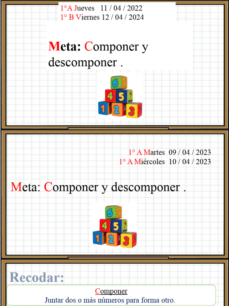 1° Componer y descomponer 2. | PDF