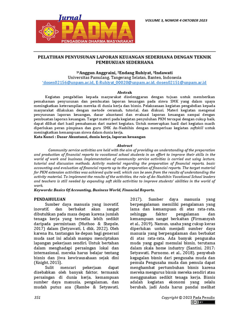 Anggraini Et Al (2023) | PDF | Bisnis | Pengelolaan Keuangan & Uang