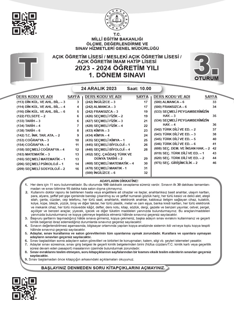 3 Oturum 24 Aralik 2023t | PDF
