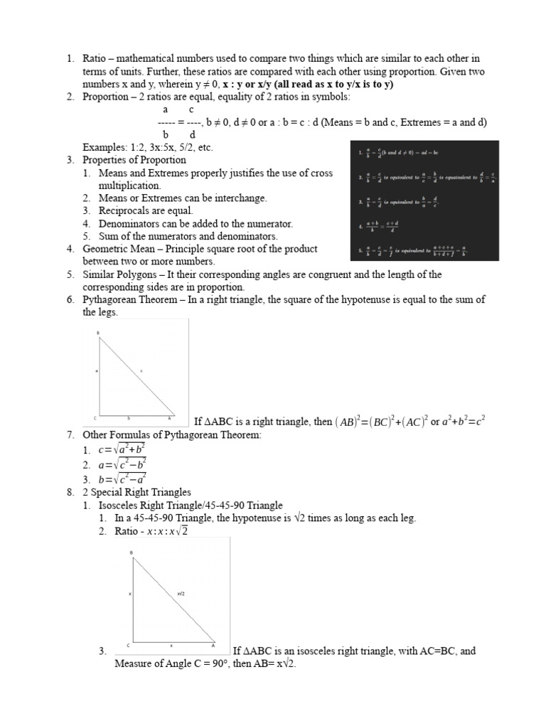 Math Reviewers | PDF | Rectangle | Triangle