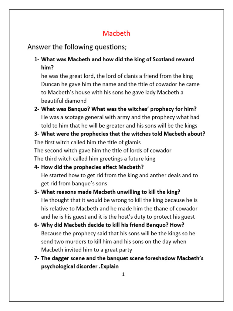 Macbeth | PDF | Macbeth | Shakespearean Tragedies