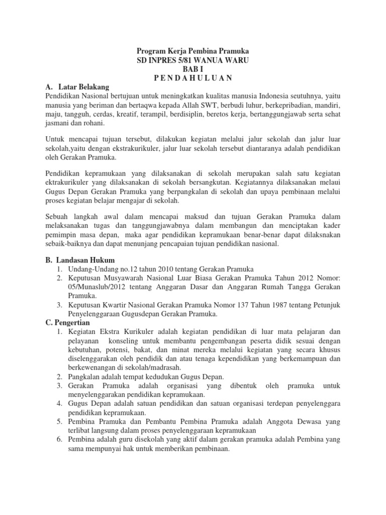 Program Kerja Pembina Pramuka | PDF