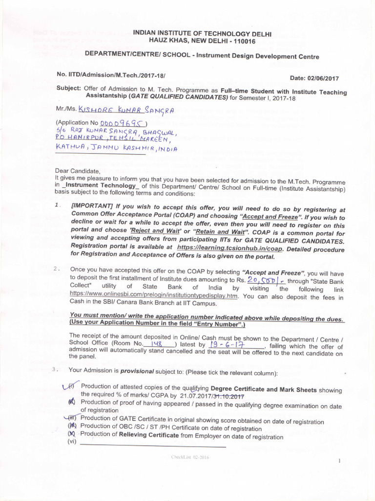 Mtech Iitd Document | PDF