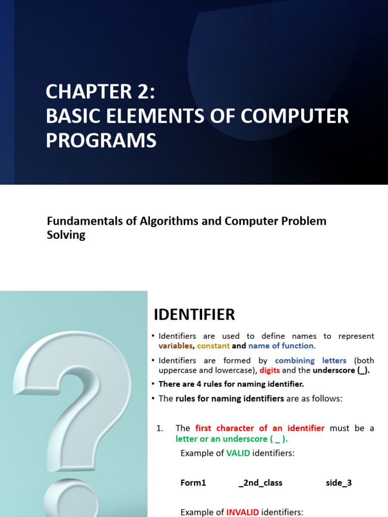 CSC 126 Chapter 2 PART 1 | PDF | Integer (Computer Science) | Reserved Word