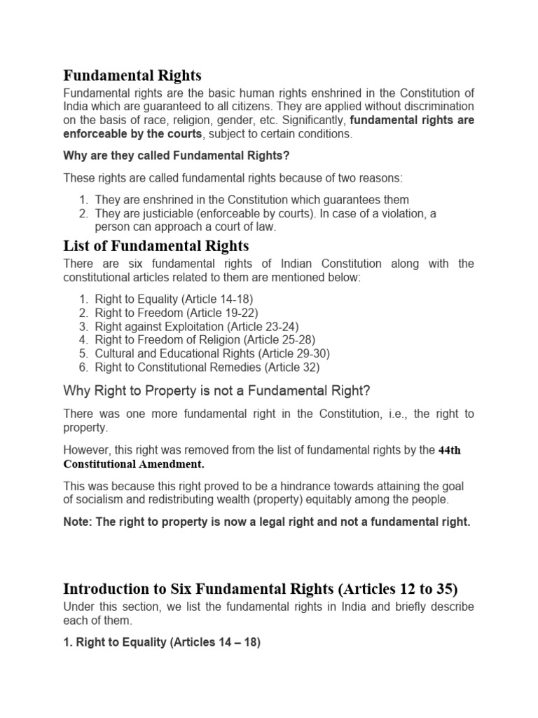 Fundamental Rights | PDF | Human Rights | Legal Documents