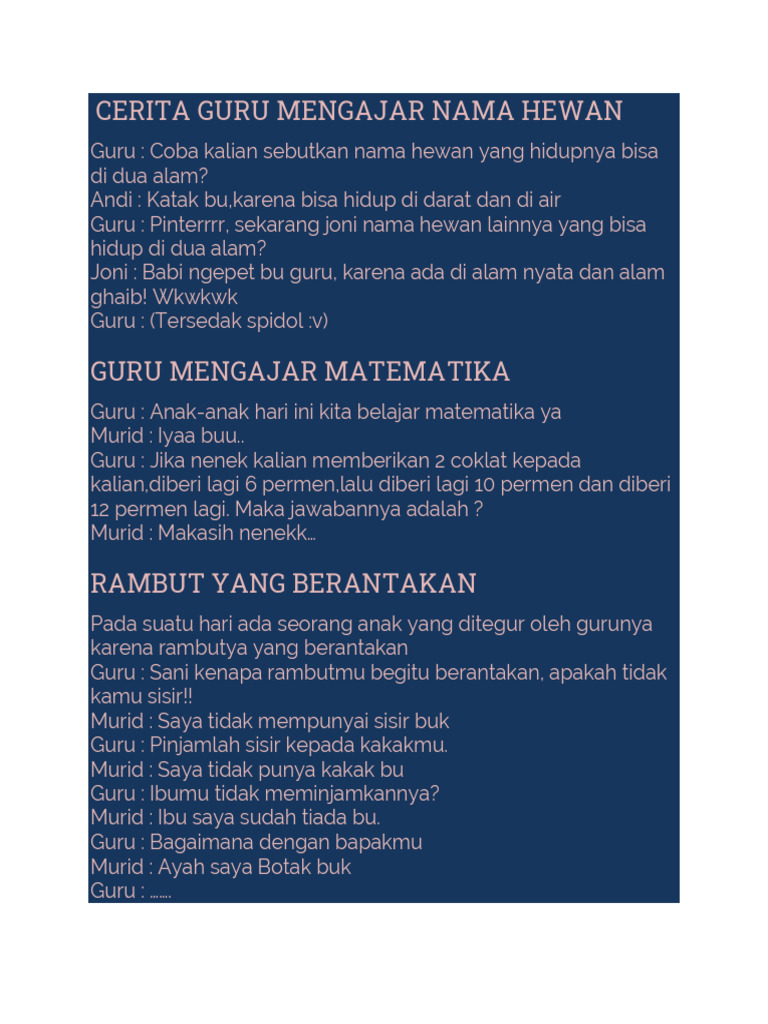 Contoh Teks Humor | PDF