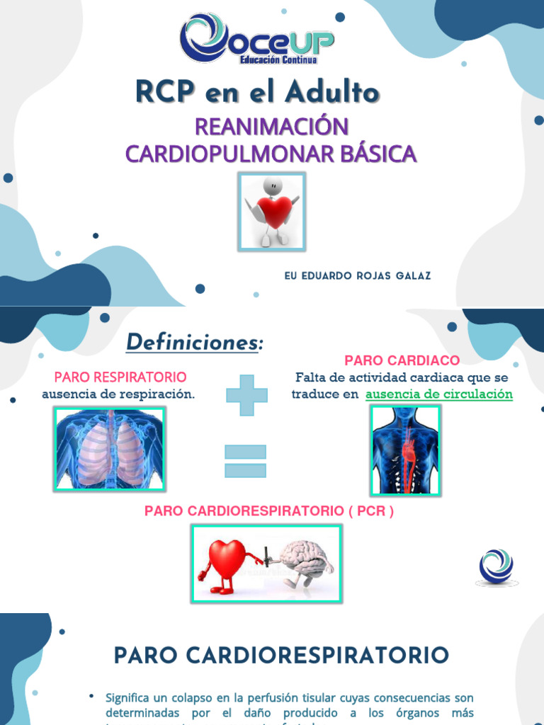 RCP Adulto Oceup | PDF | Reanimación cardiopulmonar | Paro cardíaco