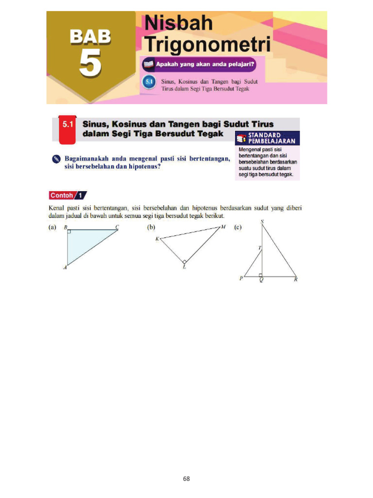 Modul PDPC T3 2023 - Bab 5 Nisbah Trigonometri | PDF