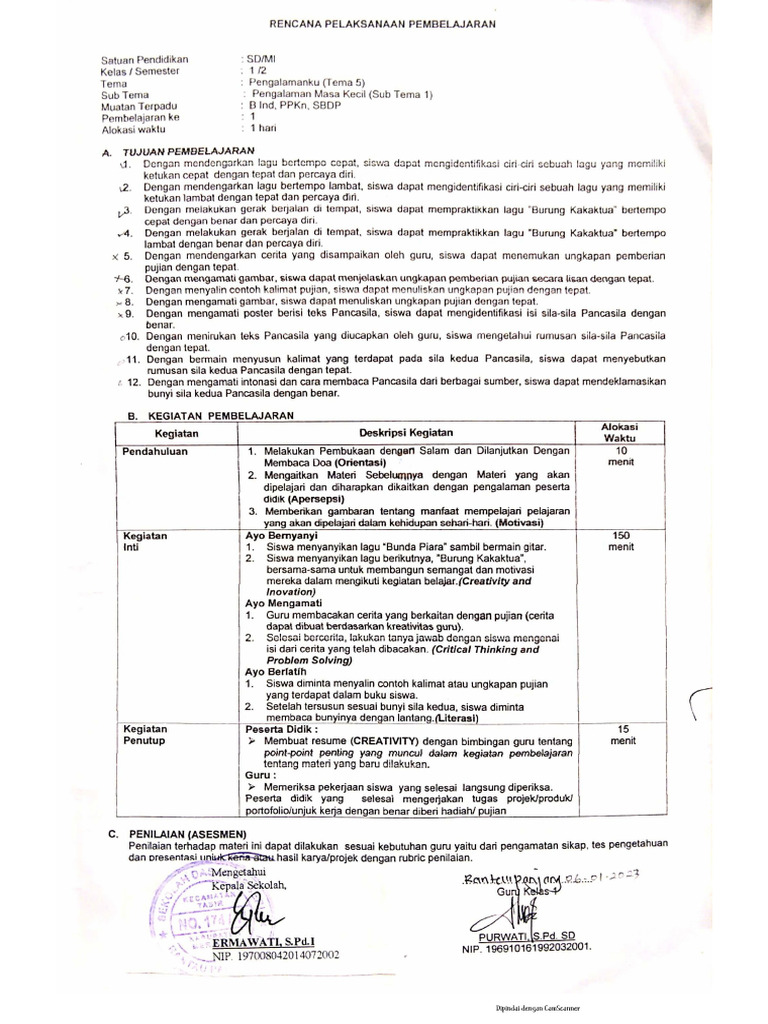 Purwati Perangkat Pembelajaran Semester 2 2023 | PDF