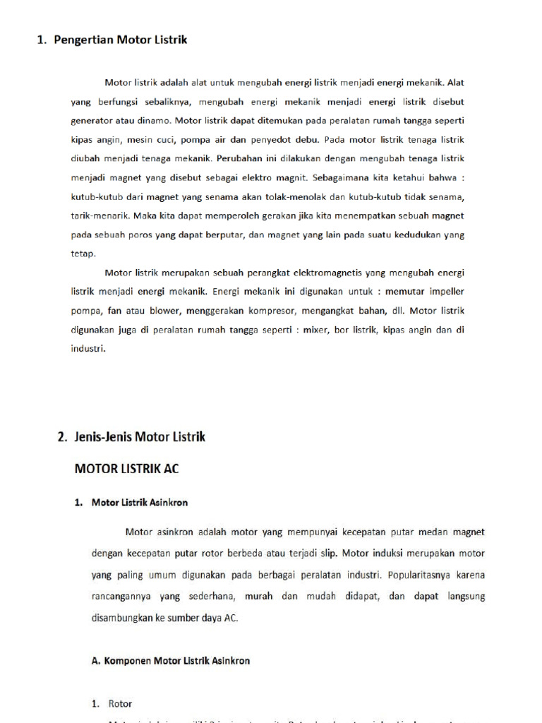 Jenis-Jenis Motor Listrik | PDF