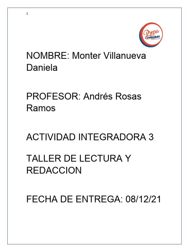 Actividad Integradora 3 Taller de Lectura | PDF | Gabriel García Márquez