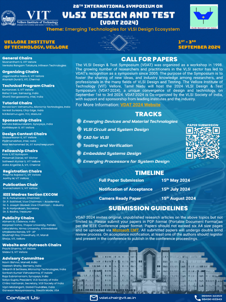 VDAT 2024 Call For Papers v2 | PDF | Computer Engineering | Integrated Circuit