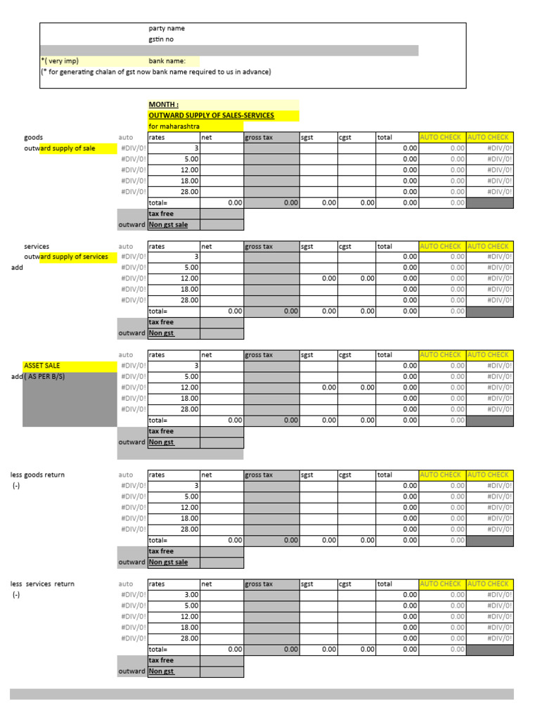 GST 3b Utility Maharashtra New | PDF | Trade | Sales