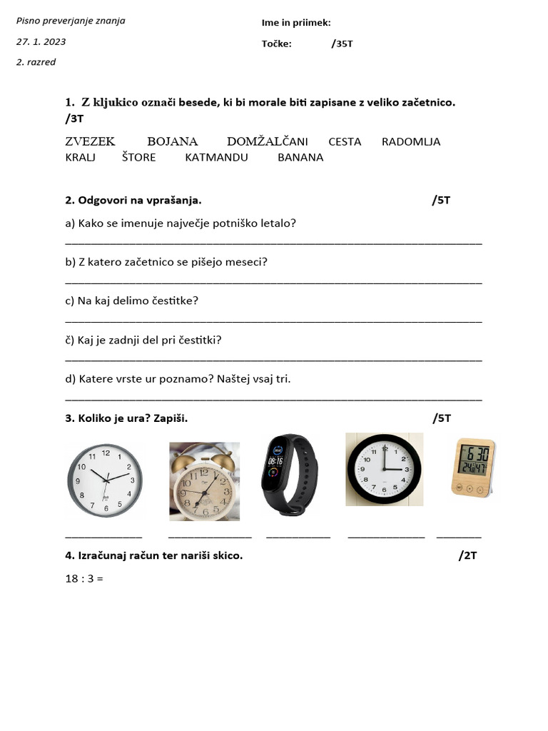 Preverjanje Znanja | PDF