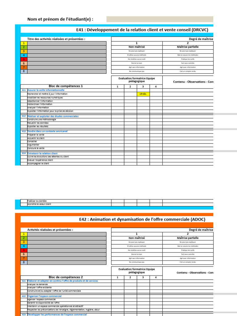 Grille D'évaluation CCF MCO E41 E42 Copie | PDF | la communication | Données numériques