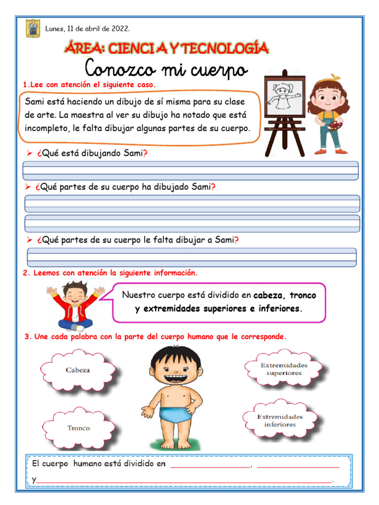 11 Abril Ciencia Partes Del Cuerpo Los Sentidos Pdf Color