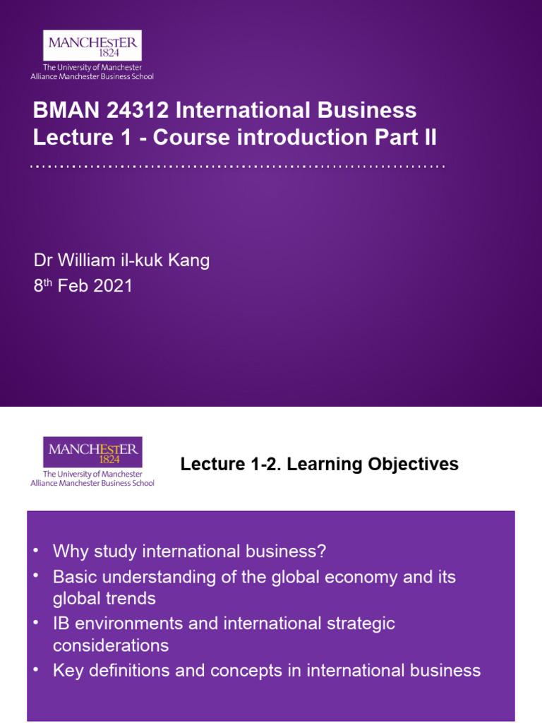 Ib Lecture 1 Introduction To Ib Part 2 Pdf Globalization Strategic Management