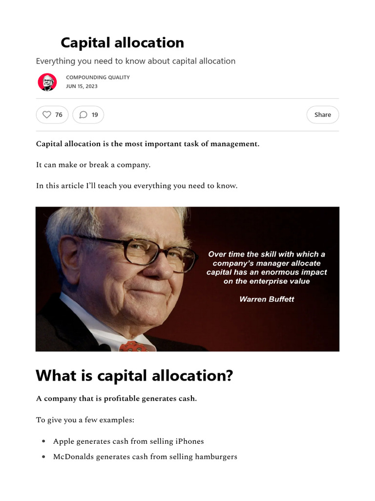 ? Capital Allocation - Compounding Quality | PDF | Share Repurchase ...
